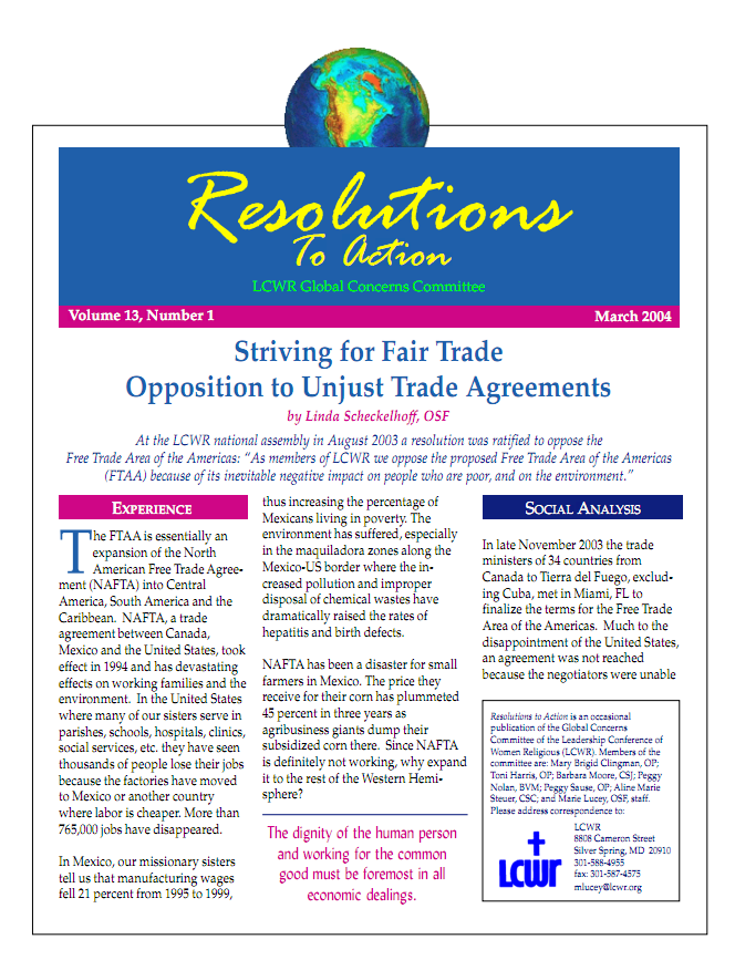 Striving for Fair Trade Opposition to Unjust Trade Agreements (Mar ...