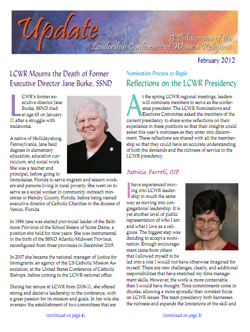 Update (February 2012) | LCWR