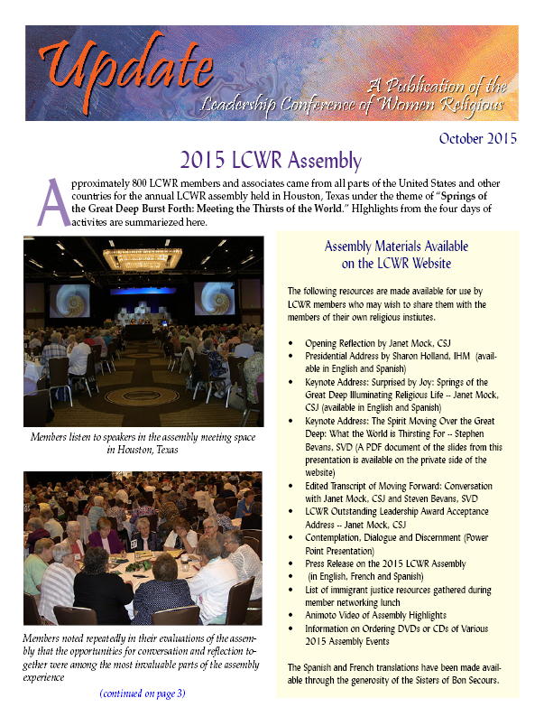 October 2015 | LCWR