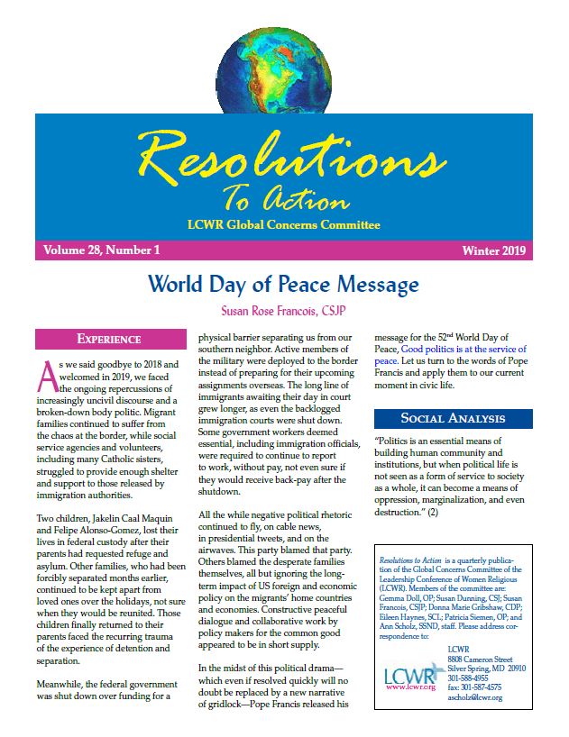 World Peace Day Message | LCWR